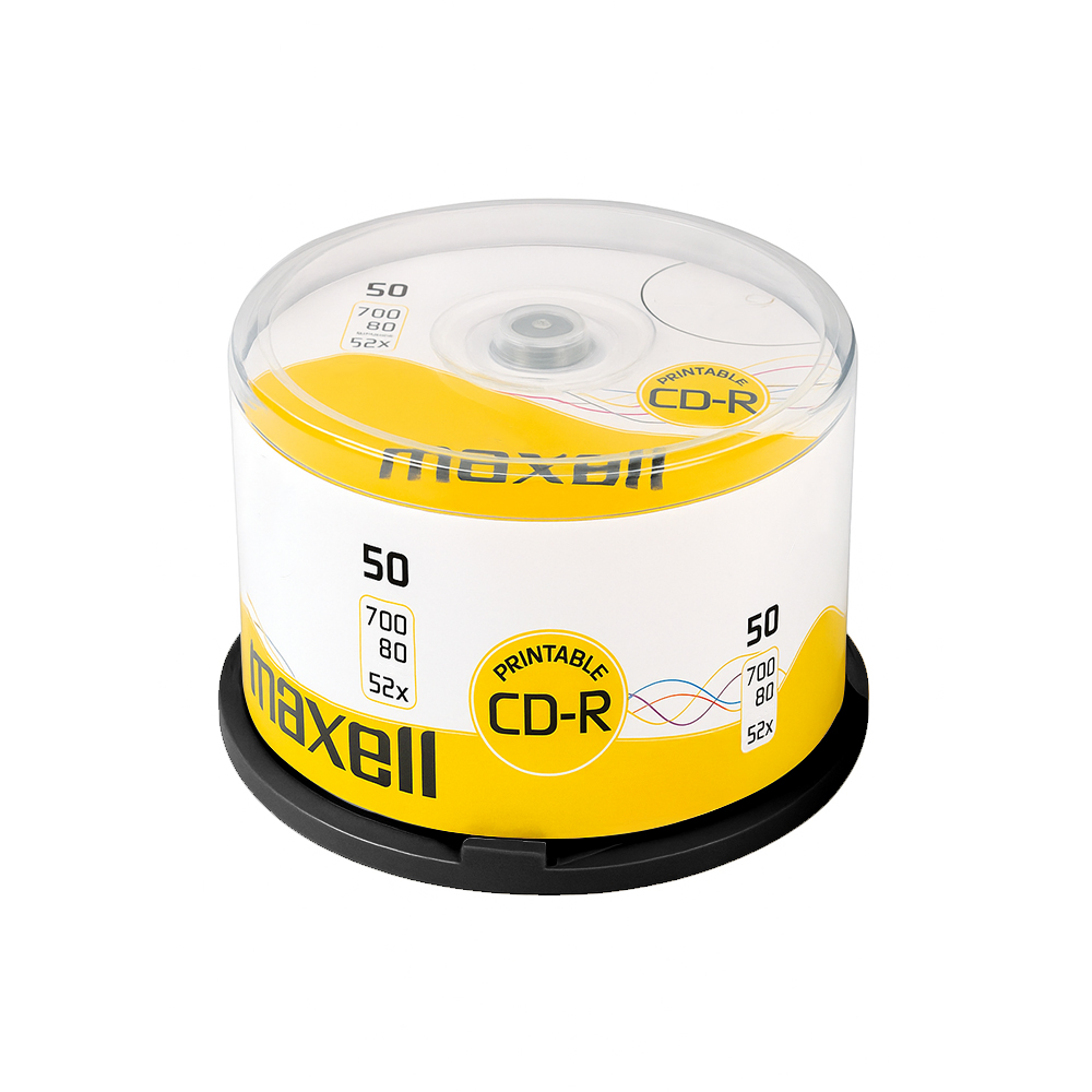 Płyty Maxell CD-R do nadruku jednorazowego zapisu 52x 700MB 50szt ...
