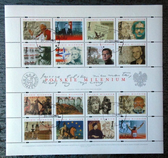 Poland 2001 – Polish Millennium, Cancelled Sheet