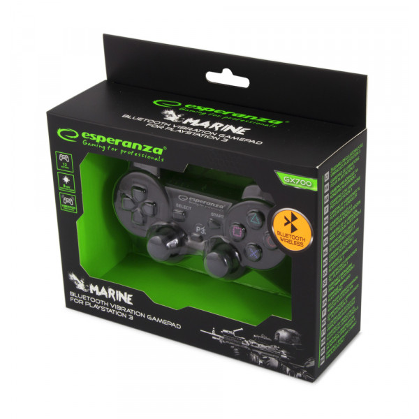 Pad Bezprzewodowy PS3 Gamepad Marine Esperanza Czarny Bluetooth ESPE ...