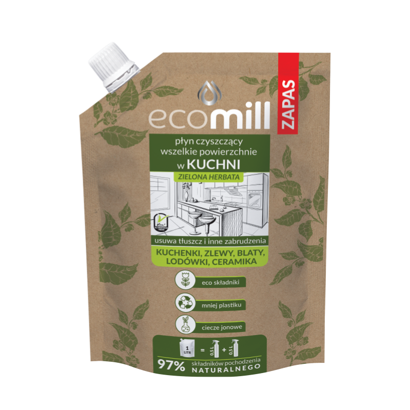 ECOMILL płyn czyszczący KUCHNIA - ZIELONA HERBATA - 1000ml ZAPAS | T115 ...